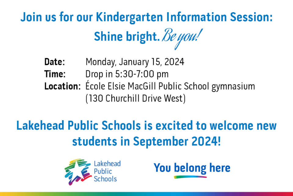 Jan. 15th Kindergarten Information Session - Superior CVI